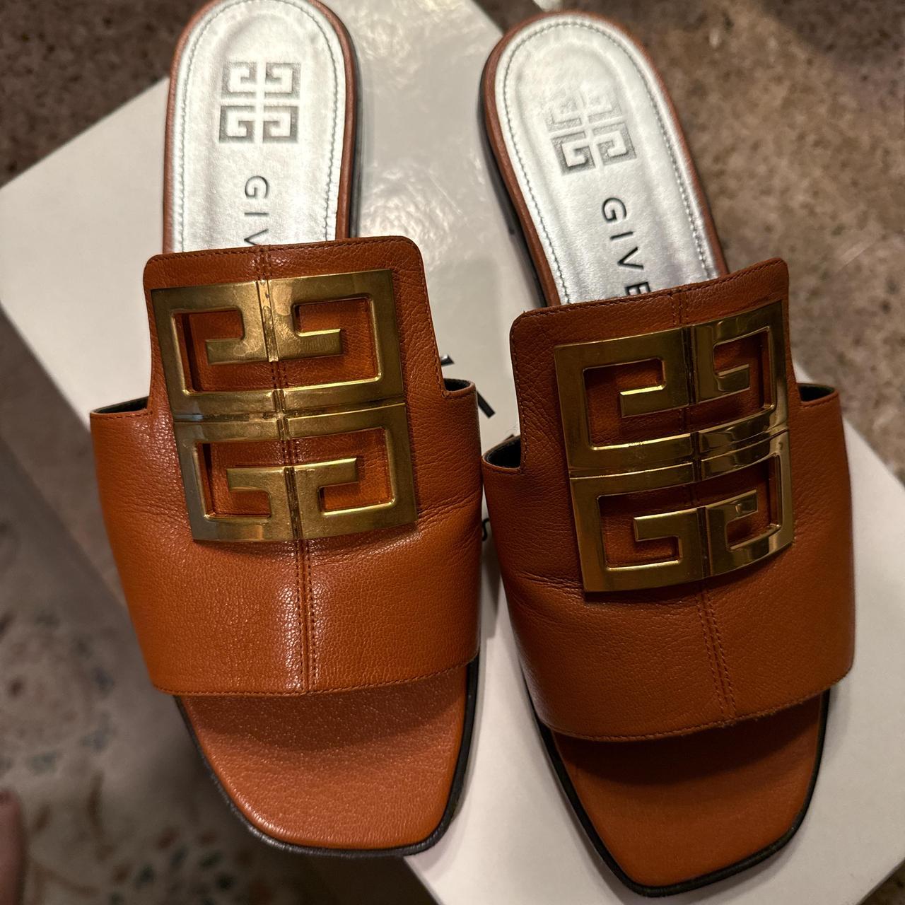 4G flat sandal very good condition tan, flat... | Depop