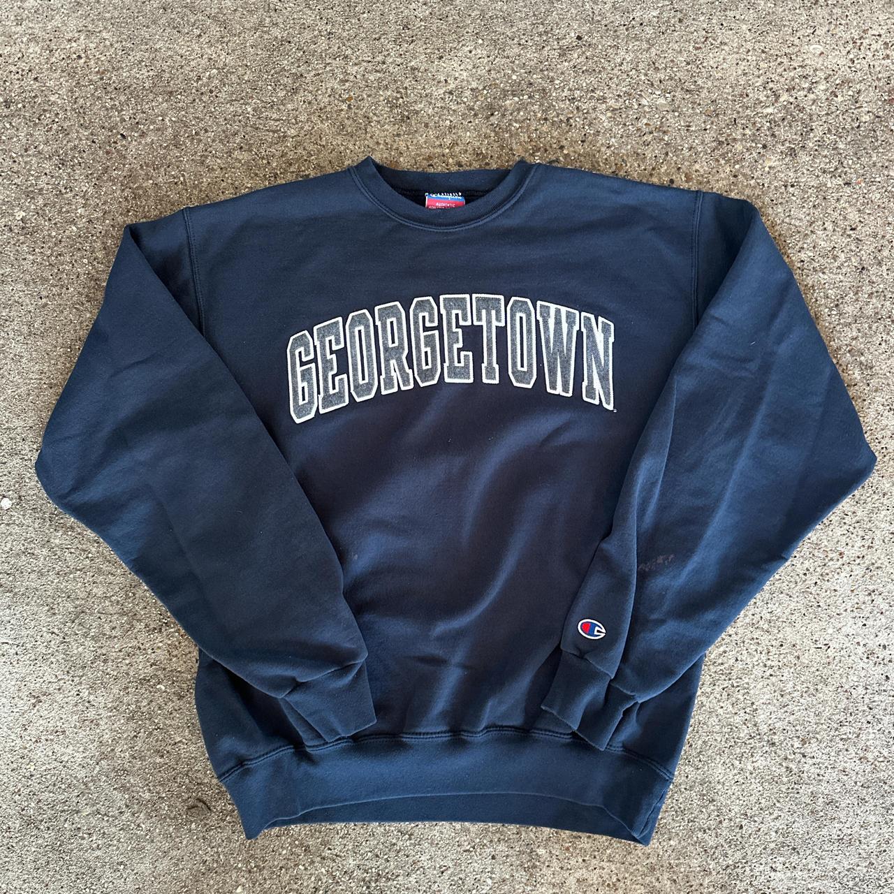 Navy Champion Georgetown University sweatshirt... | Depop