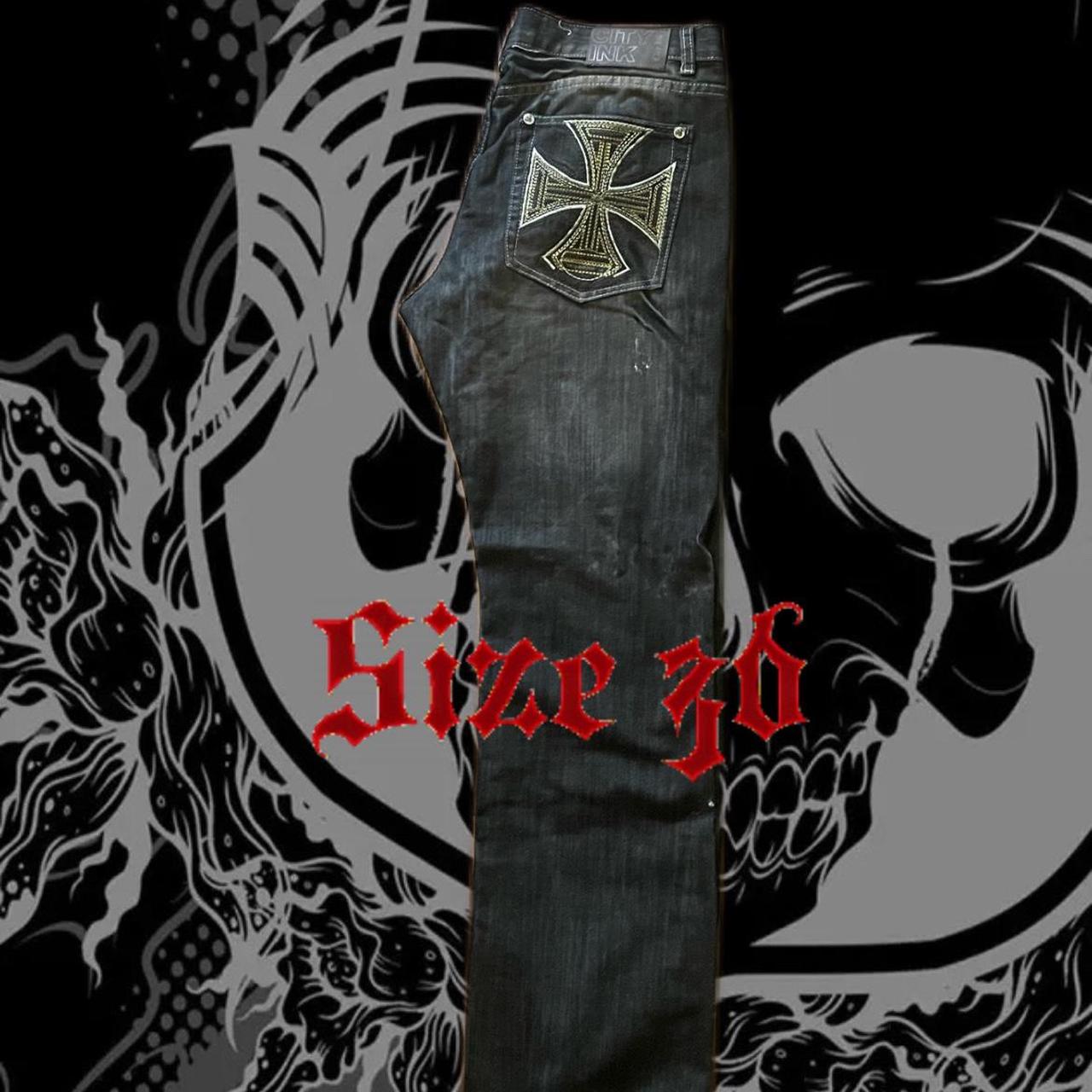 CITY INK JEANS Hella nice embroidered city ink... - Depop