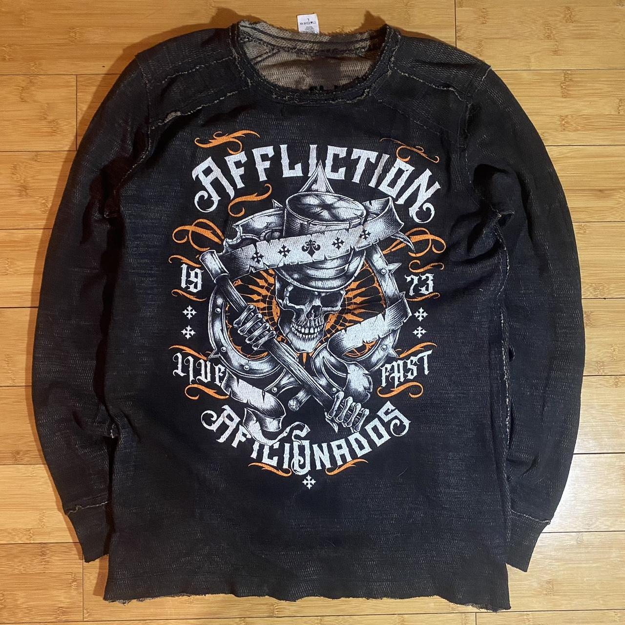 Reversible Affliction Thermal Long sleeve Size... - Depop