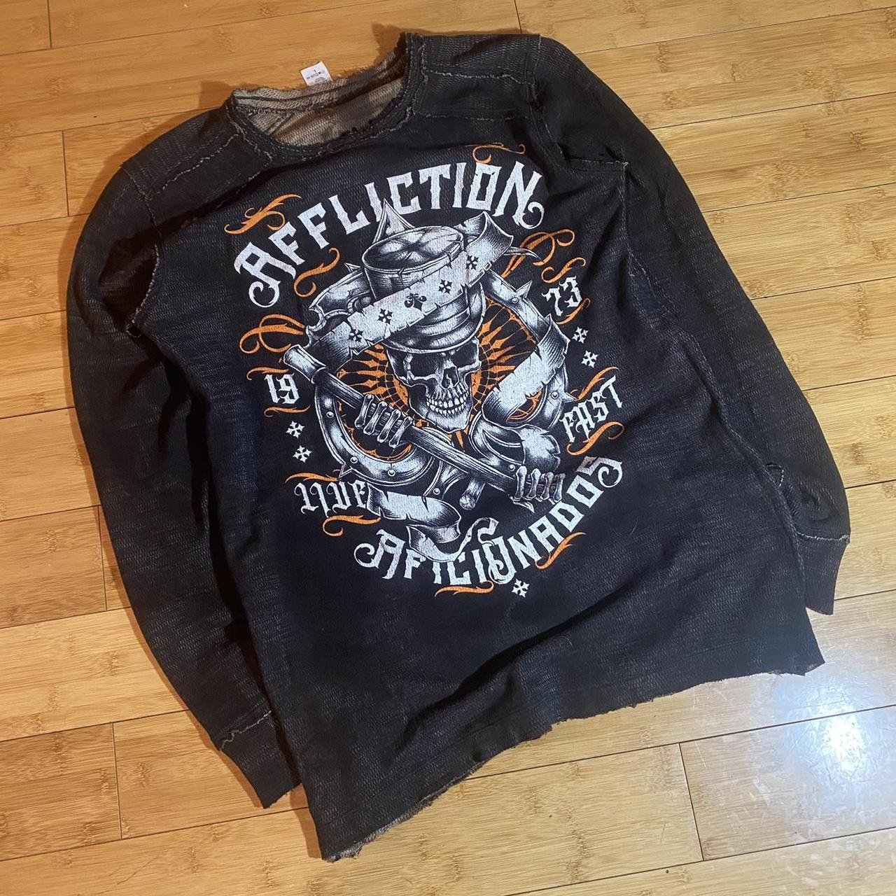 Reversible Affliction Thermal Long sleeve Size... - Depop