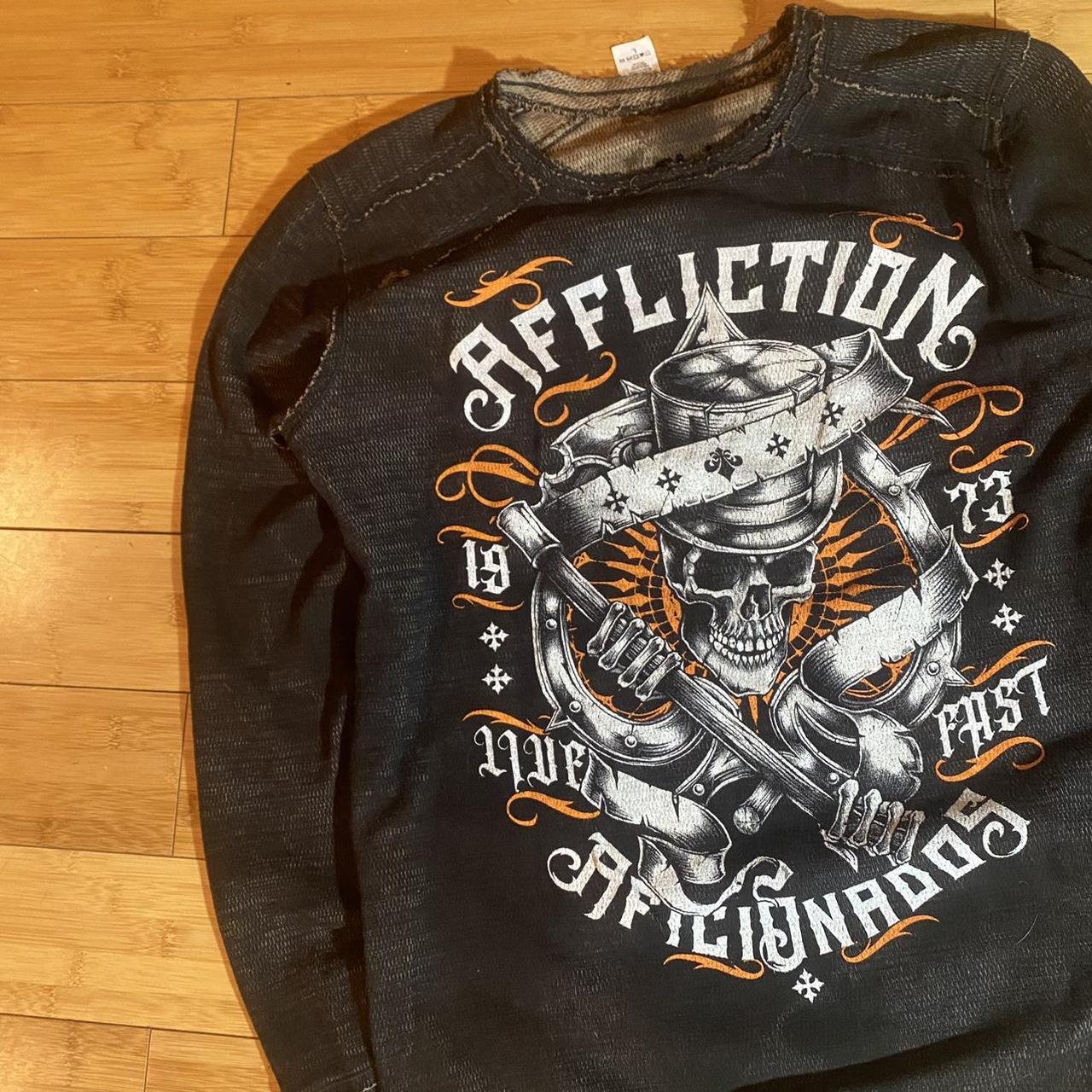 Reversible Affliction Thermal Long sleeve Size... - Depop