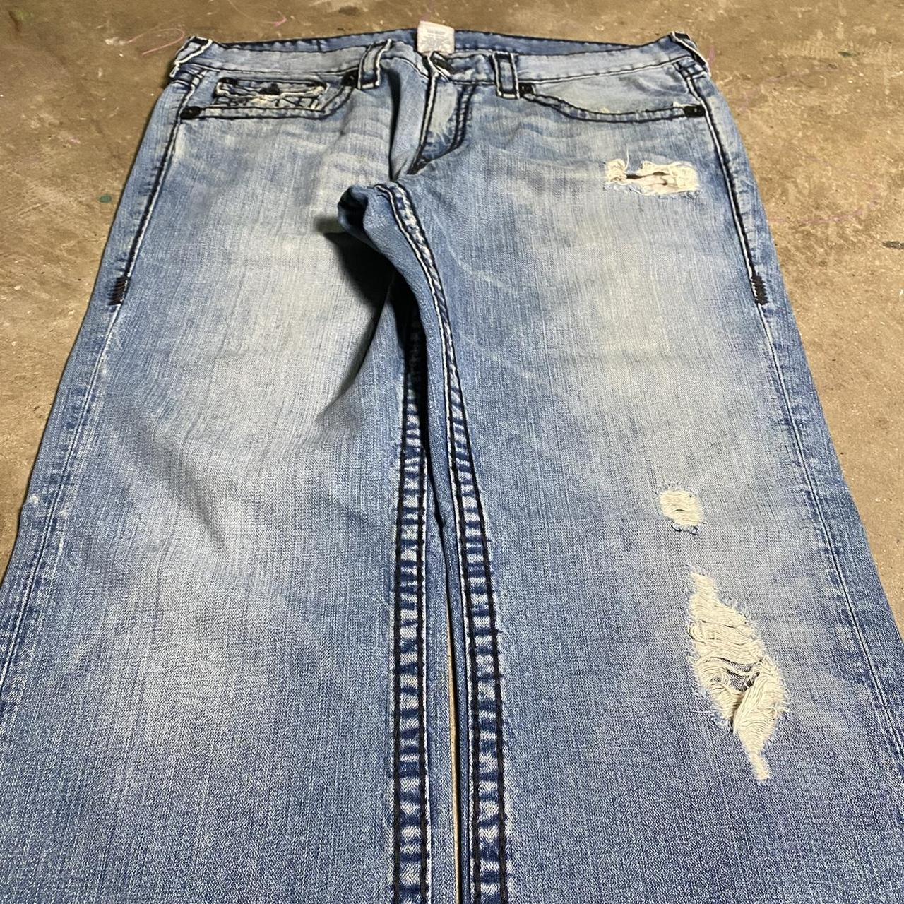 True Religión Denim Jeans Waist: 38in Inseam:... - Depop