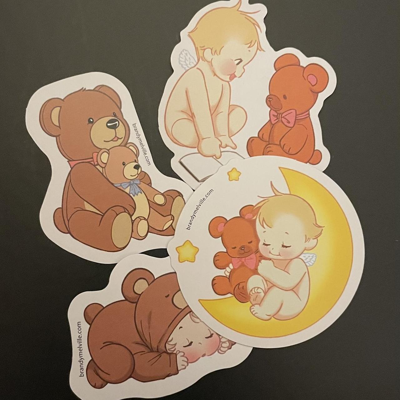 Brandy Melville - colored teddy bear sticker... - Depop