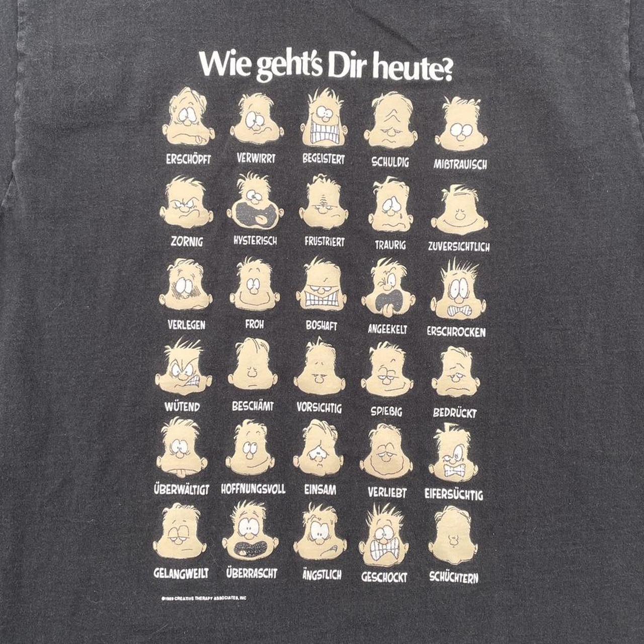 - Vintage Comedic German Emotions T-shirt - Dm with... - Depop