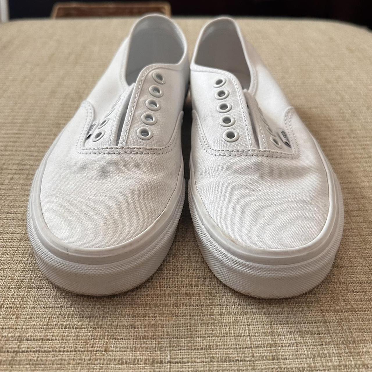 BRAND NEW VANS white Women’s Size 8.0 can fit 7.5... | Depop