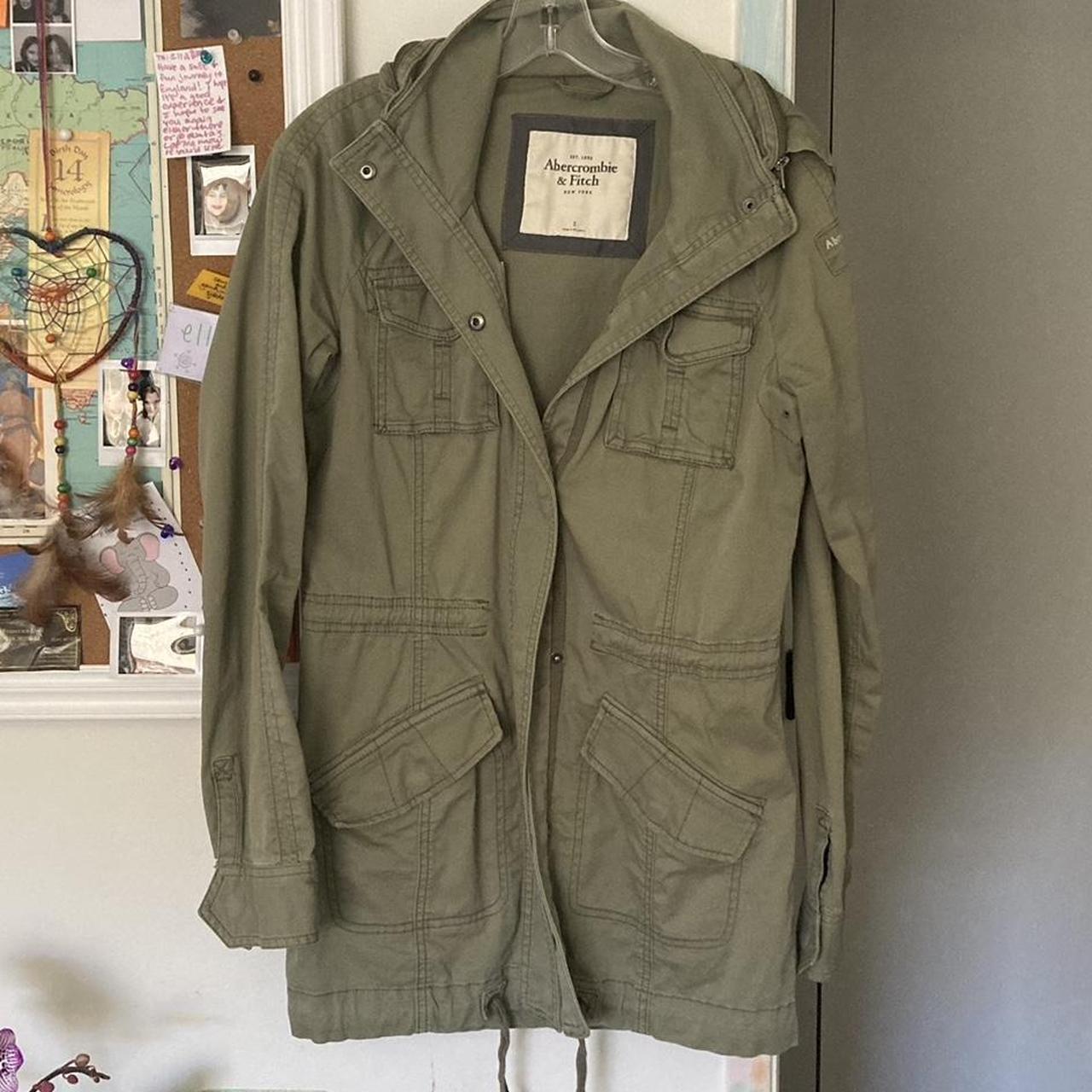 green vintage abercrombie & fitch jacket! very... - Depop