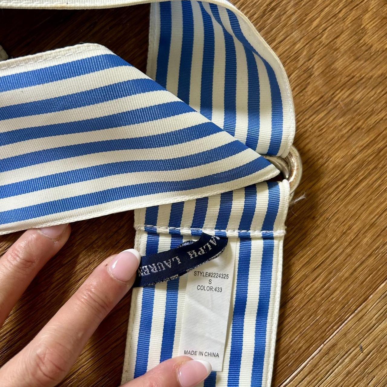 Ralph Lauren Vintage Striped Belt (S) 90s Americana... - Depop