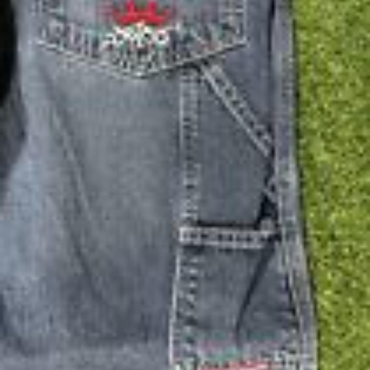 VTG 90s Y2K JNCO Wide-Leg Rave Skate Dark Gray Jeans... - Depop