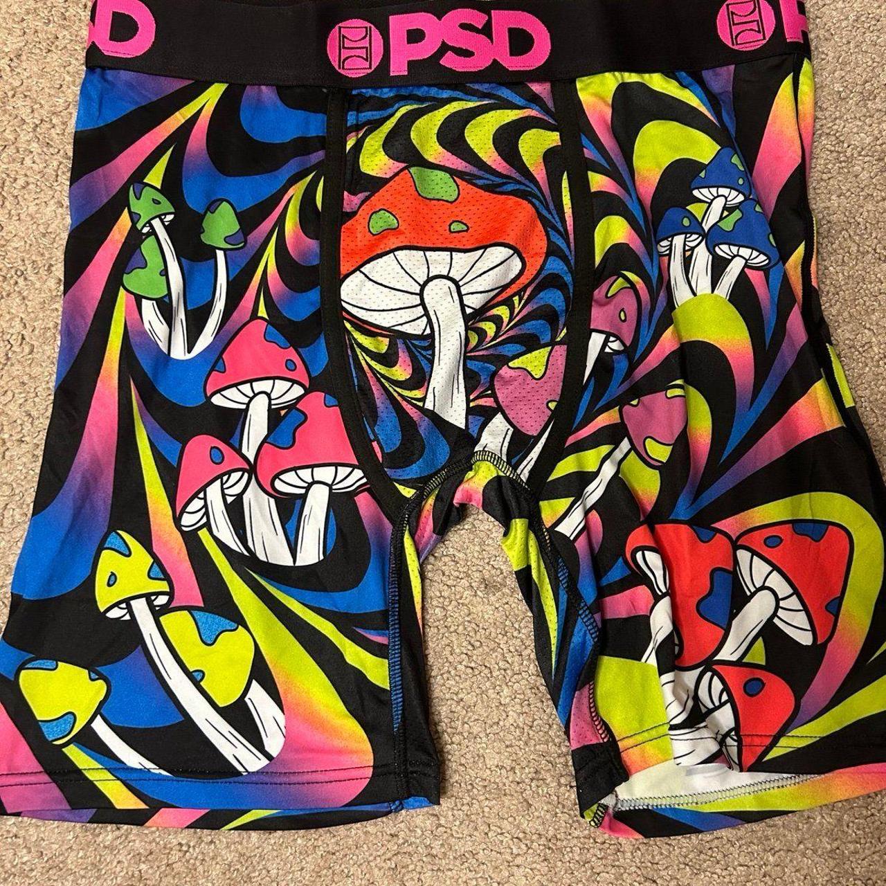 Men’s psd underwear boxers Pink/green mushrooms Size... - Depop