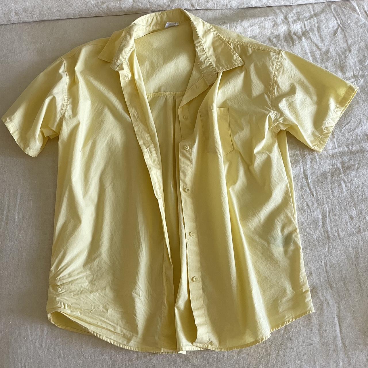 Cotton on oversized yellow button up shirt 💛 size XS... - Depop