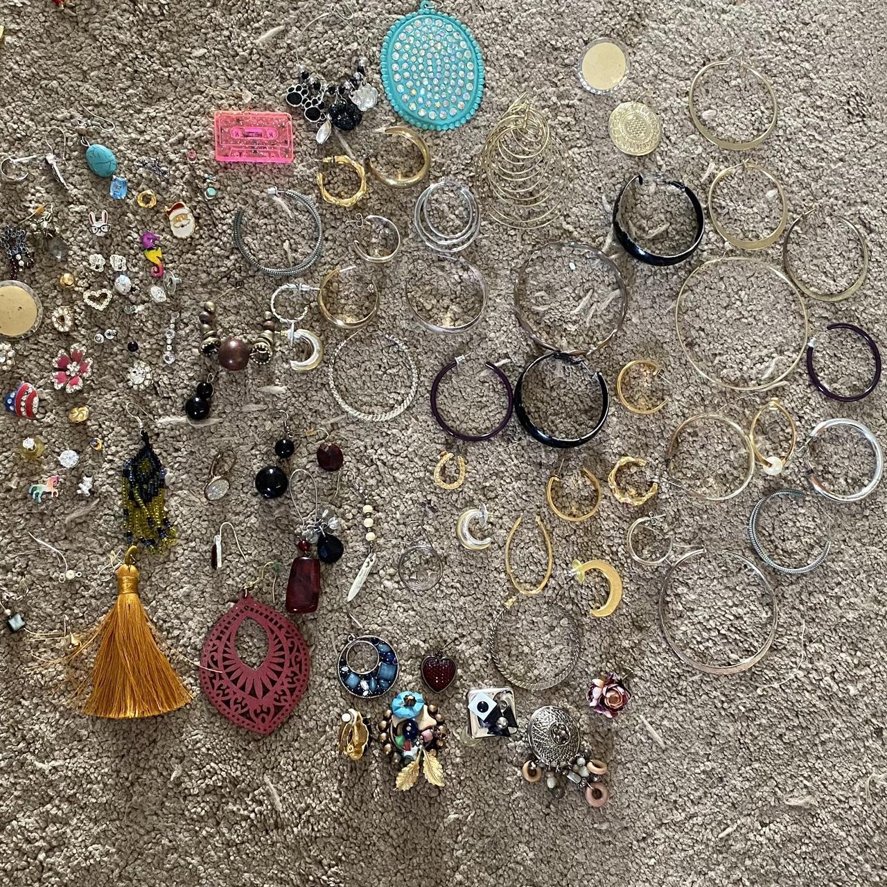 Random Single Earring Lot (Dangle, Stud, Hoop, And... - Depop