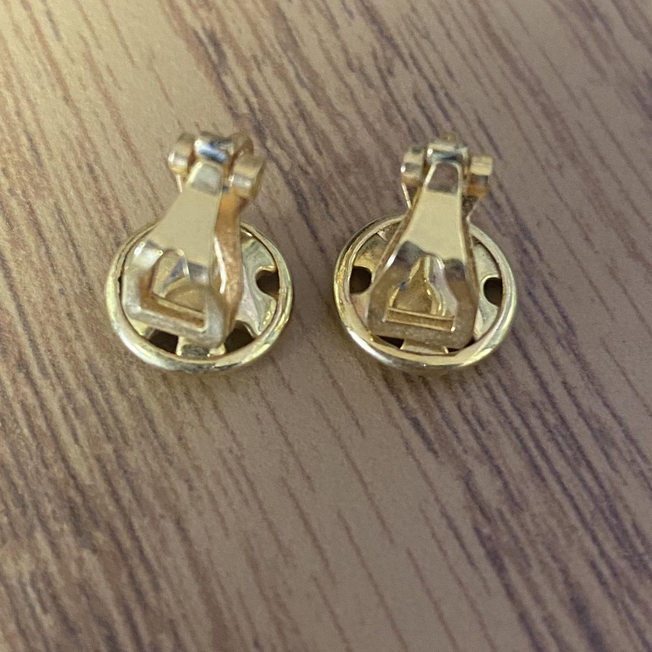 Vintage Gold Circle Clip On Earrings #vintage #gold... - Depop