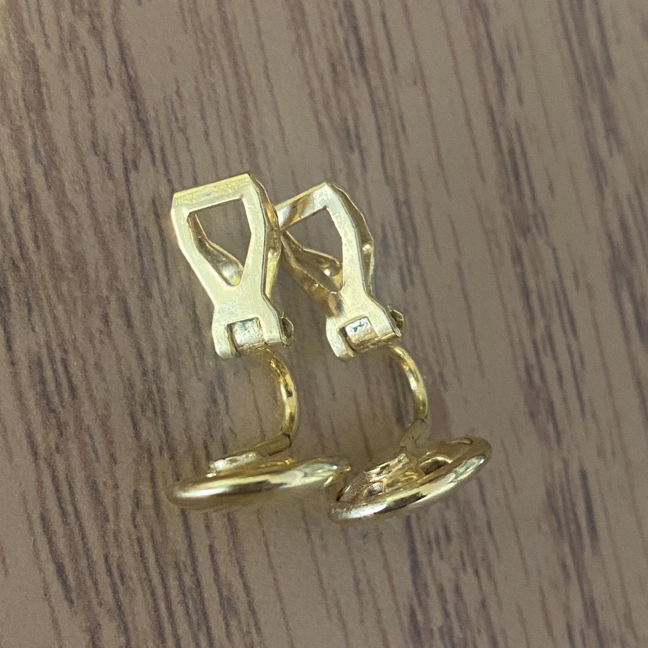 Vintage Gold Circle Clip On Earrings #vintage #gold... - Depop