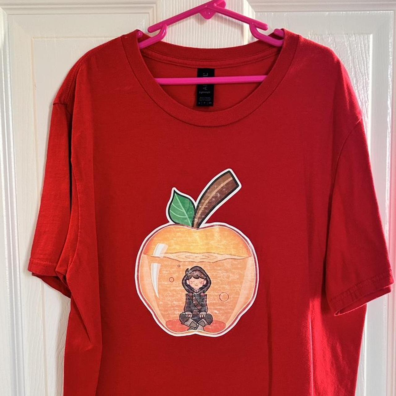 badboyhalo merch red golden apple t-shirt size... | Depop