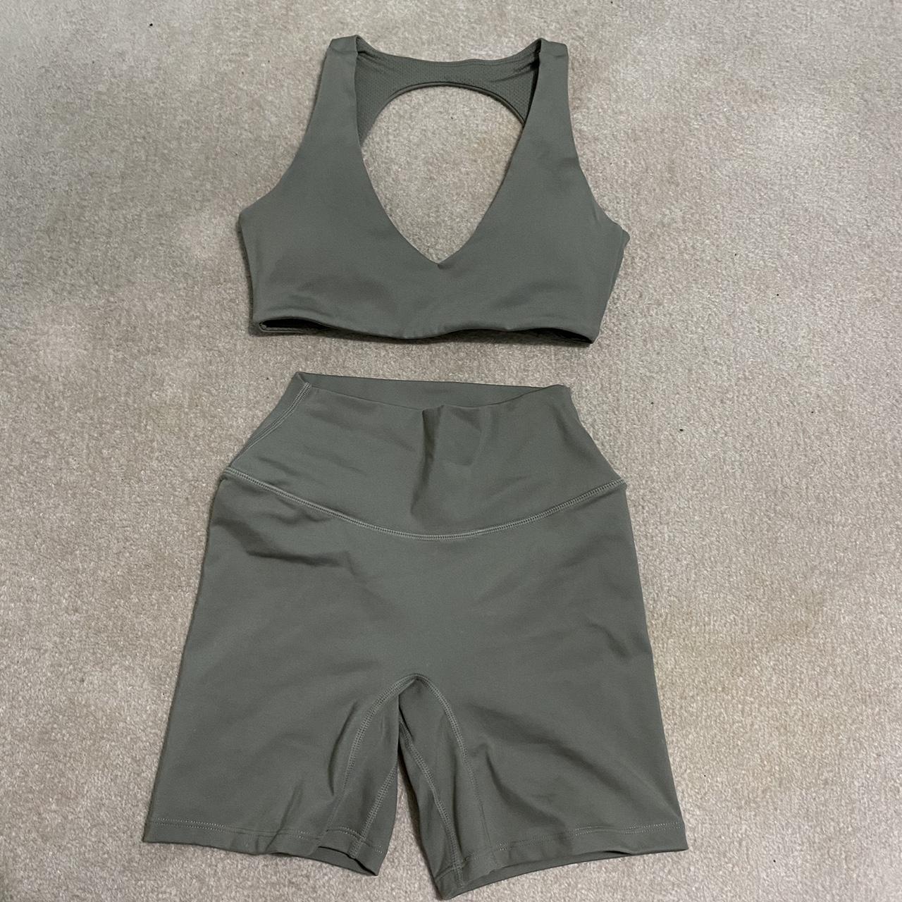 Khaki CSB Set - open back Sports bra size XS - 6... - Depop