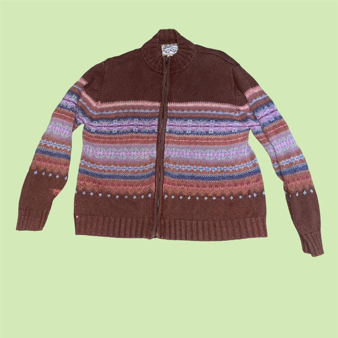 vintage funky zip up sweater IMPORTANT: this sweater... - Depop