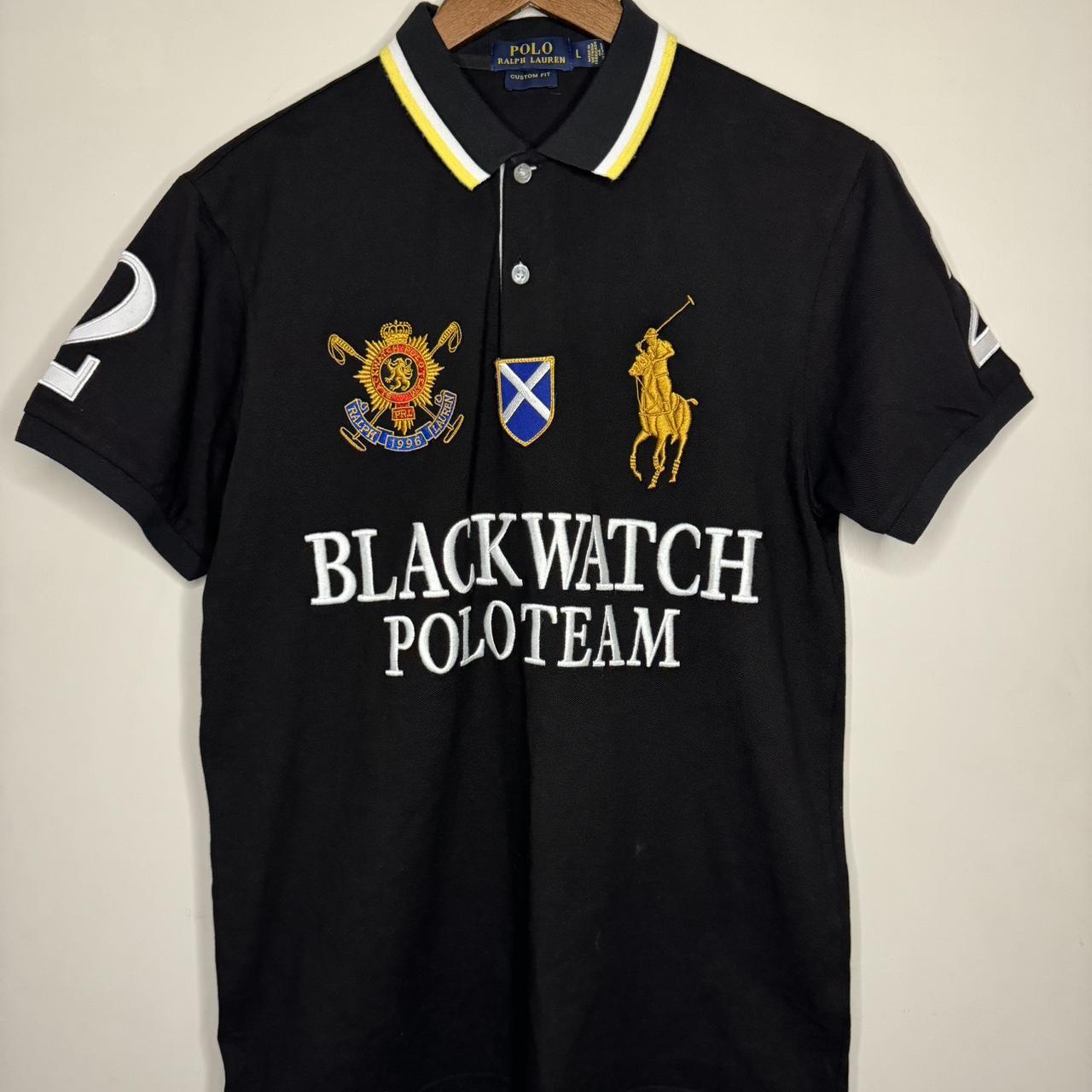 Polo Ralph Lauren Black watch polo team polo Size L... - Depop