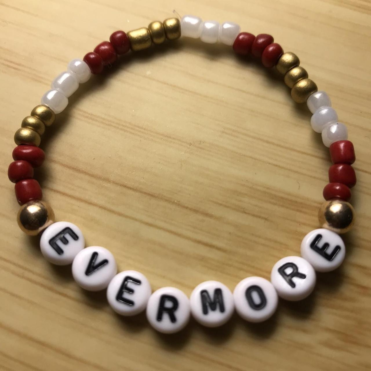 Taylor Swift’s Evermore Album themed bracelets, red,... - Depop