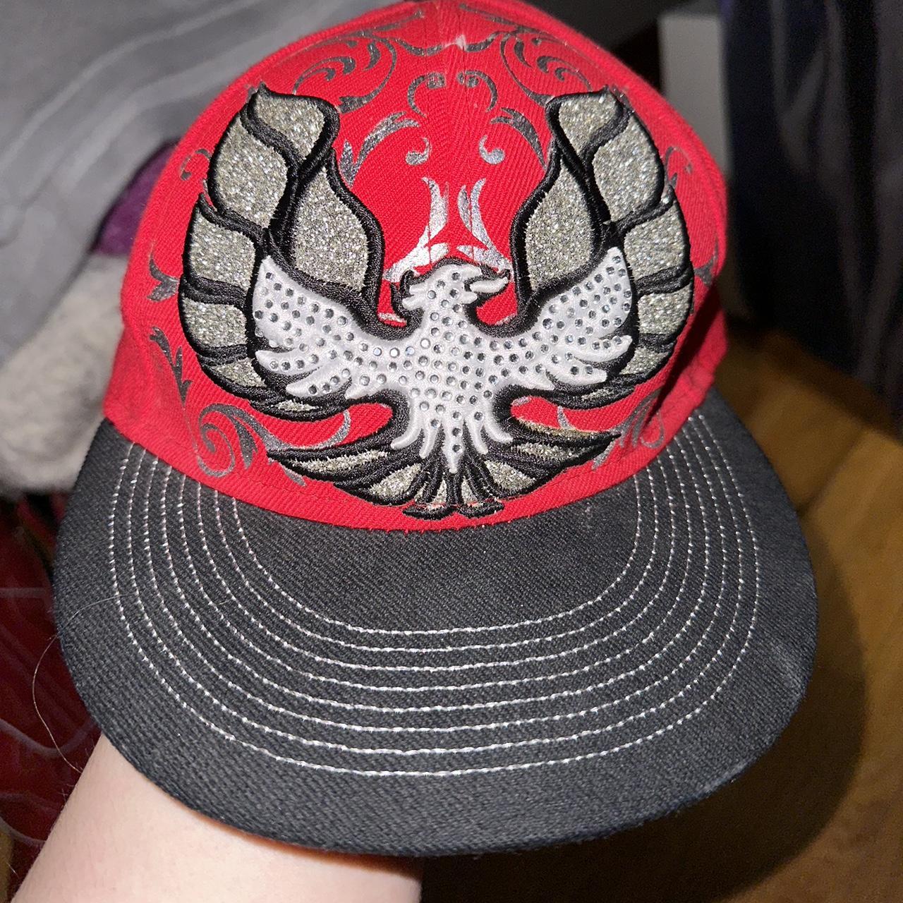 red and black y2k snapback barely worn #y2k... - Depop