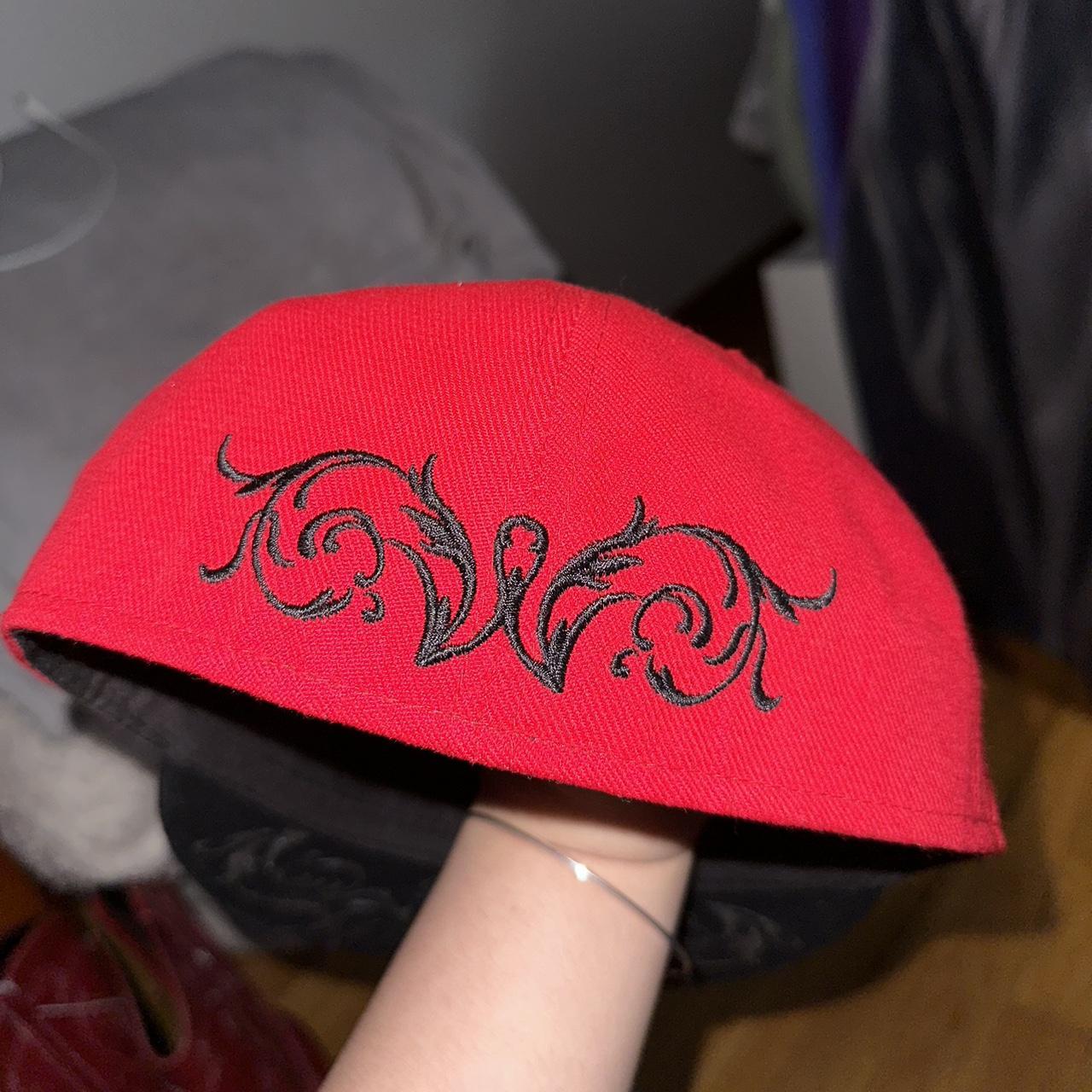 red and black y2k snapback barely worn #y2k... - Depop