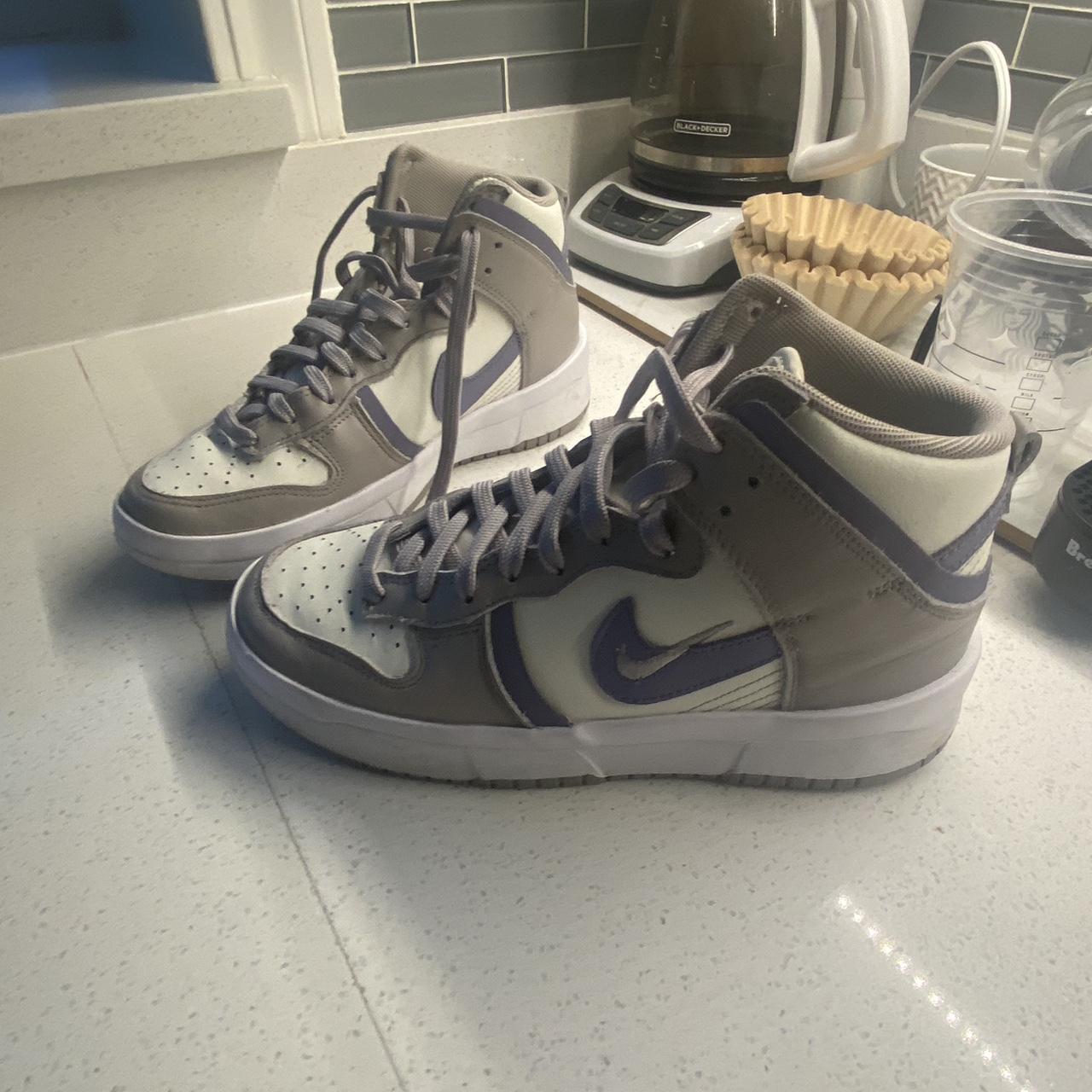 ⬜️🟪NIKE DUNK HIGH GREY/PURPLE🟪⬜️ - Depop