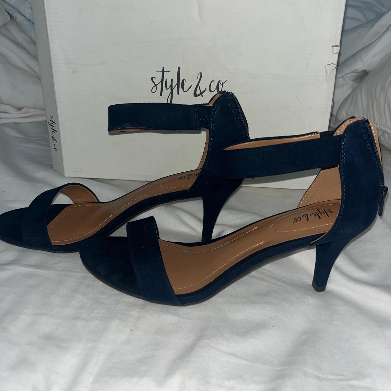 Navy Blue High Heel *Original Receipt shown in... - Depop