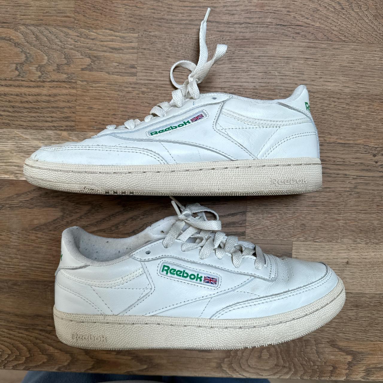 Reebok Off White Club C 85 Vintage Shoes. Worn maybe... - Depop