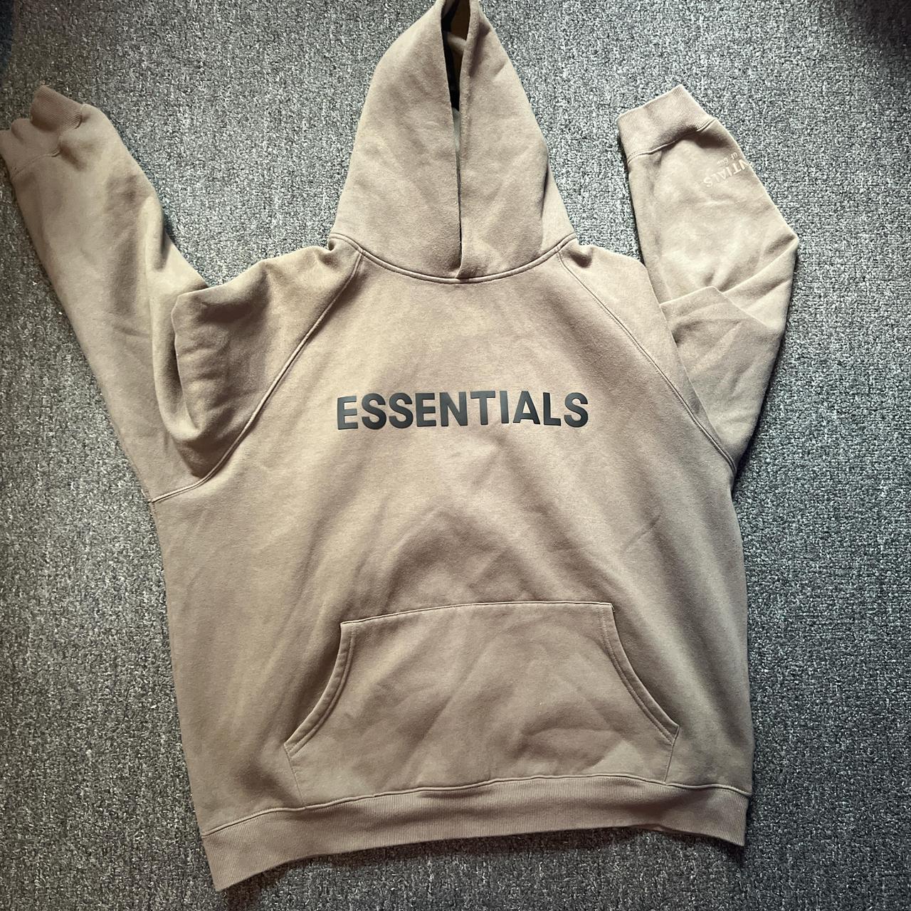 Fear of God Essentials brown hoodie - Depop