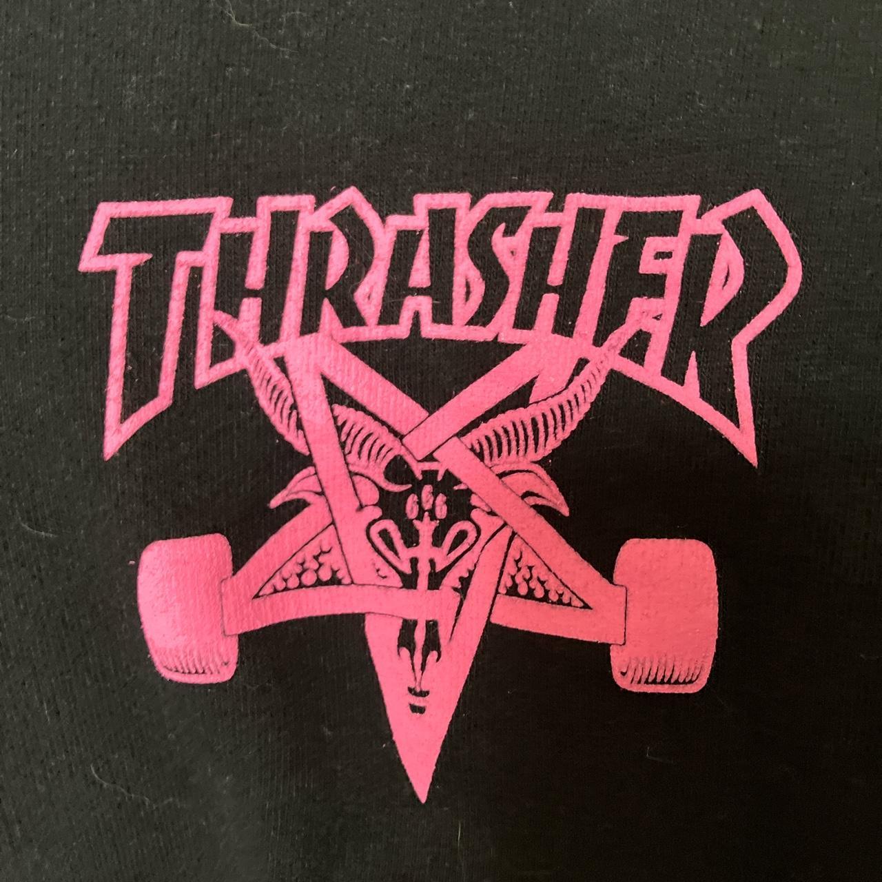 Brand new Black and pink thrasher zip up (tags... - Depop