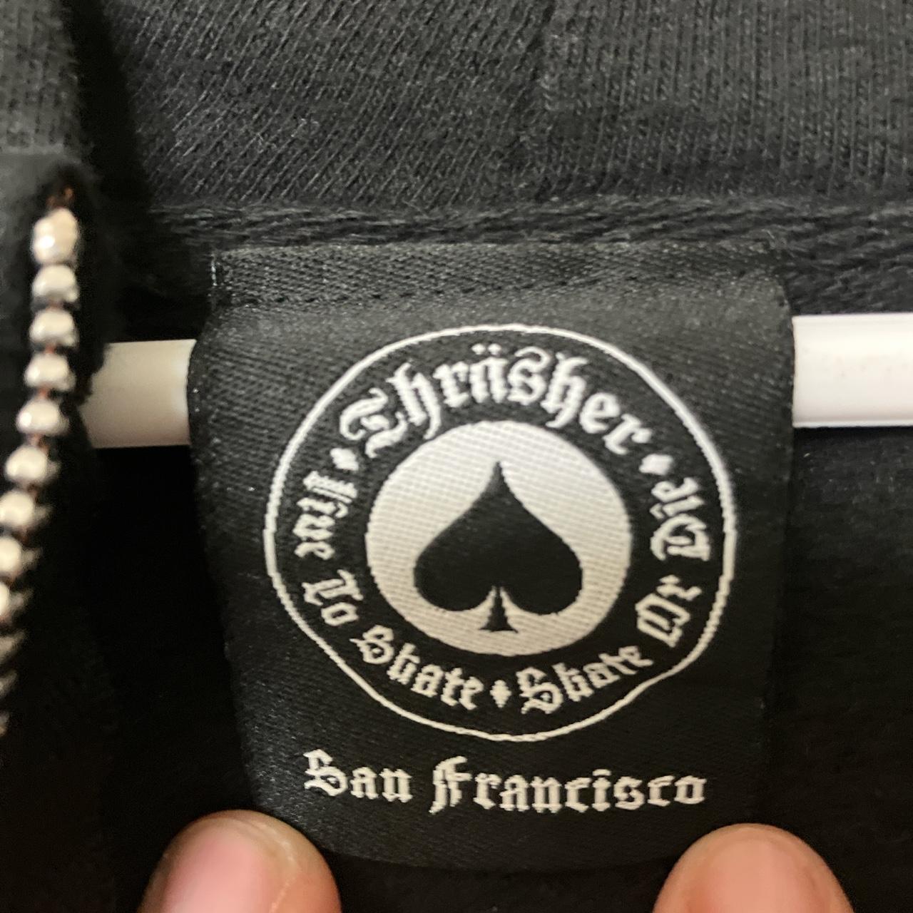 Brand new Black and pink thrasher zip up (tags... - Depop