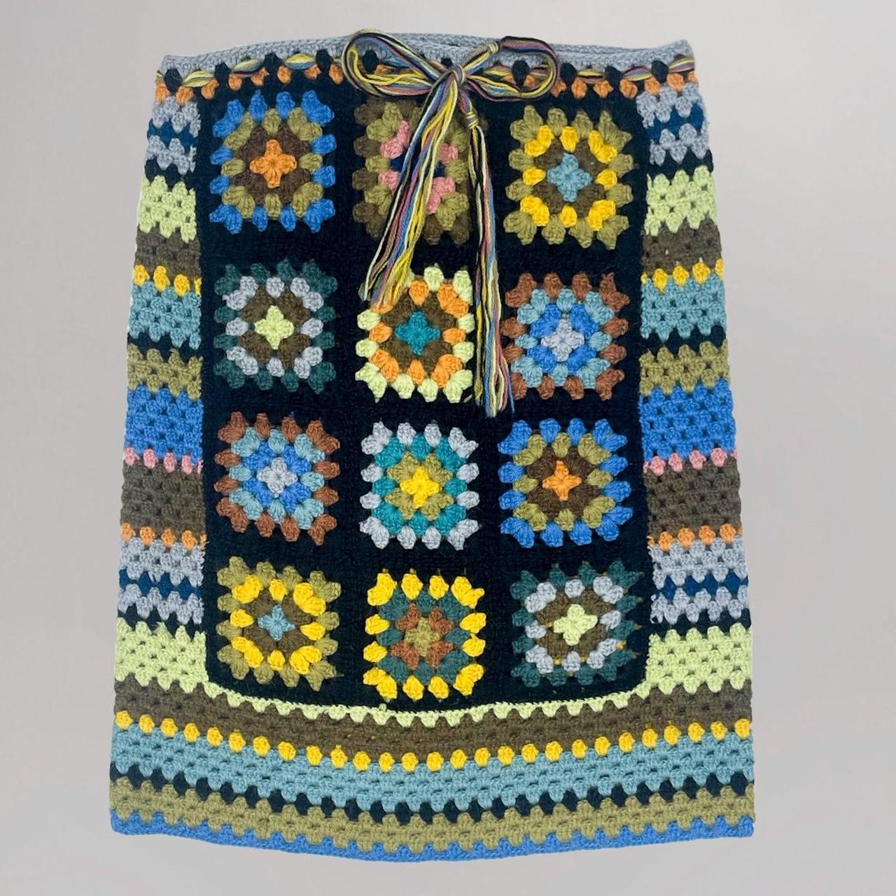 Anna Sui Granny Square Skirt FW2000 crochet skirt... - Depop