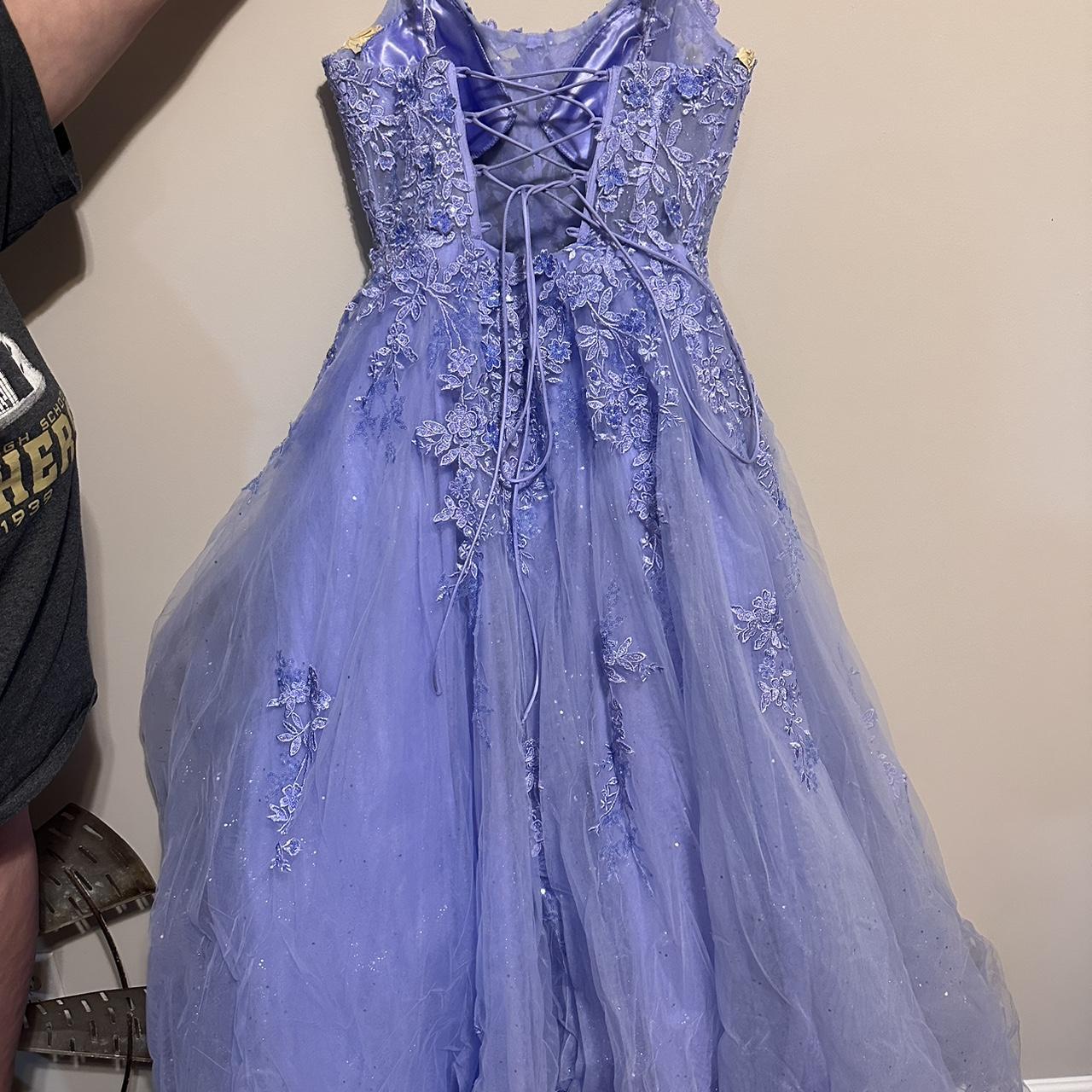 Periwinkle Ball gown Prom Dress. Worn Once Great... - Depop