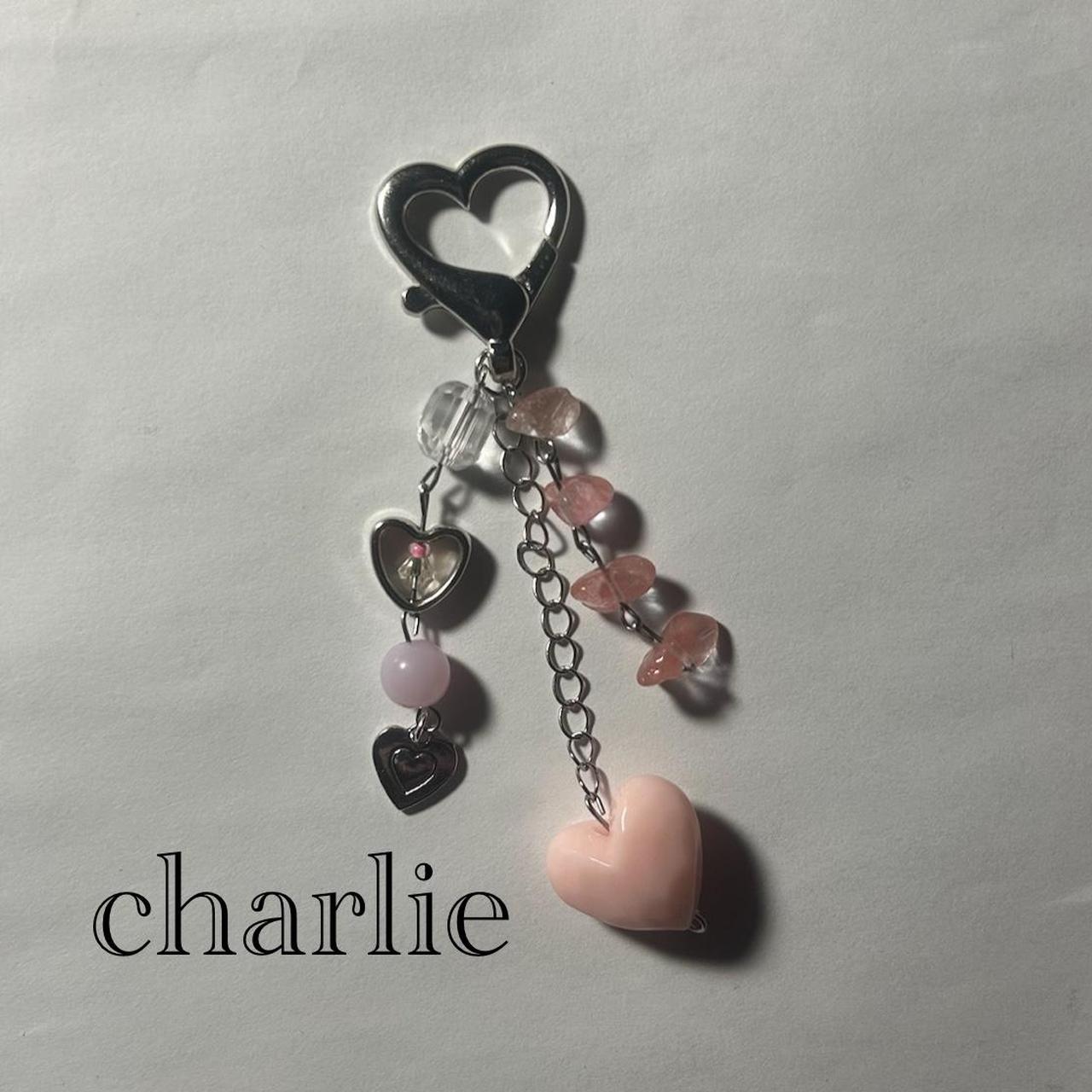 pink heart keychain! 🩷🩷 #pink #keychain #hearts... - Depop