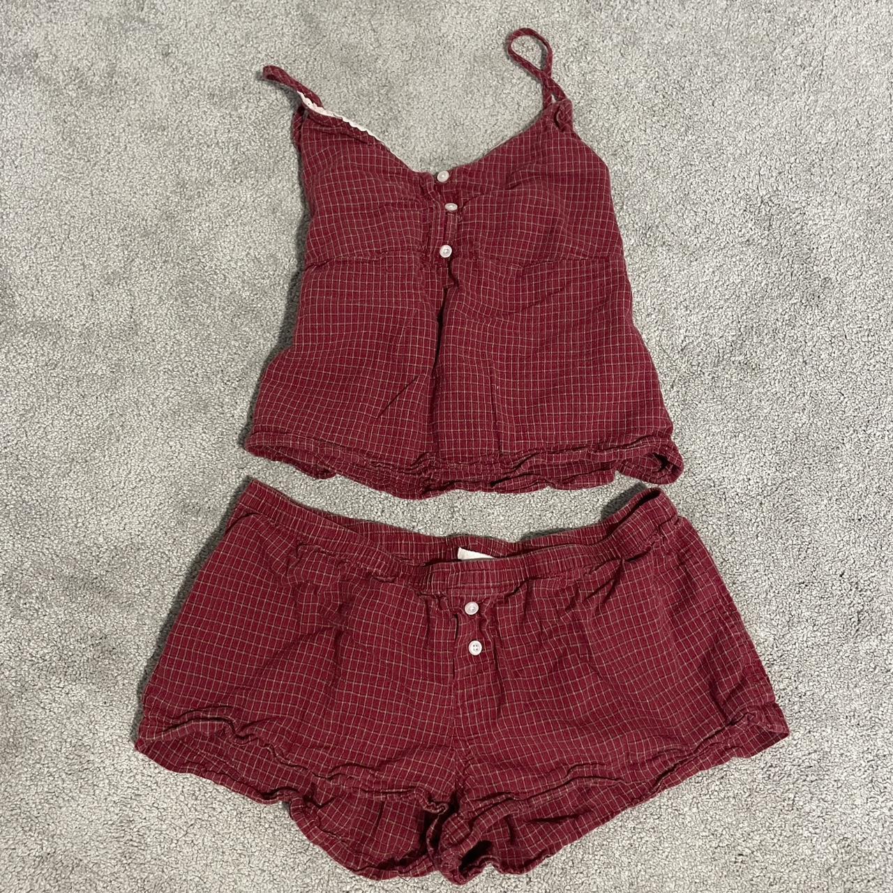 BRANDY MELVILLE plaid pajama set -barely worn -one... | Depop