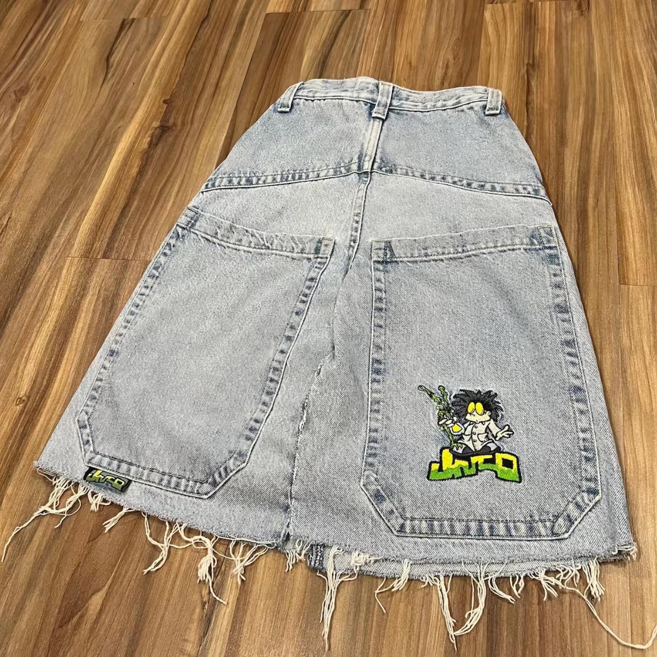 Vintage JNCO Jeans Custom Light Wash Denim Skirt... - Depop