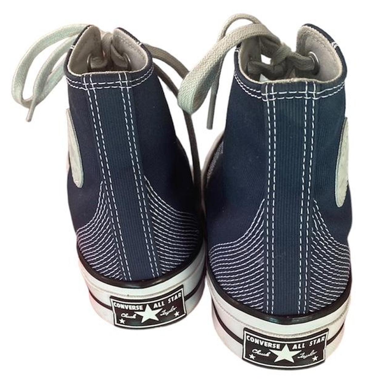 ~Navy Blue Multi Stitch Converse~ Free... - Depop