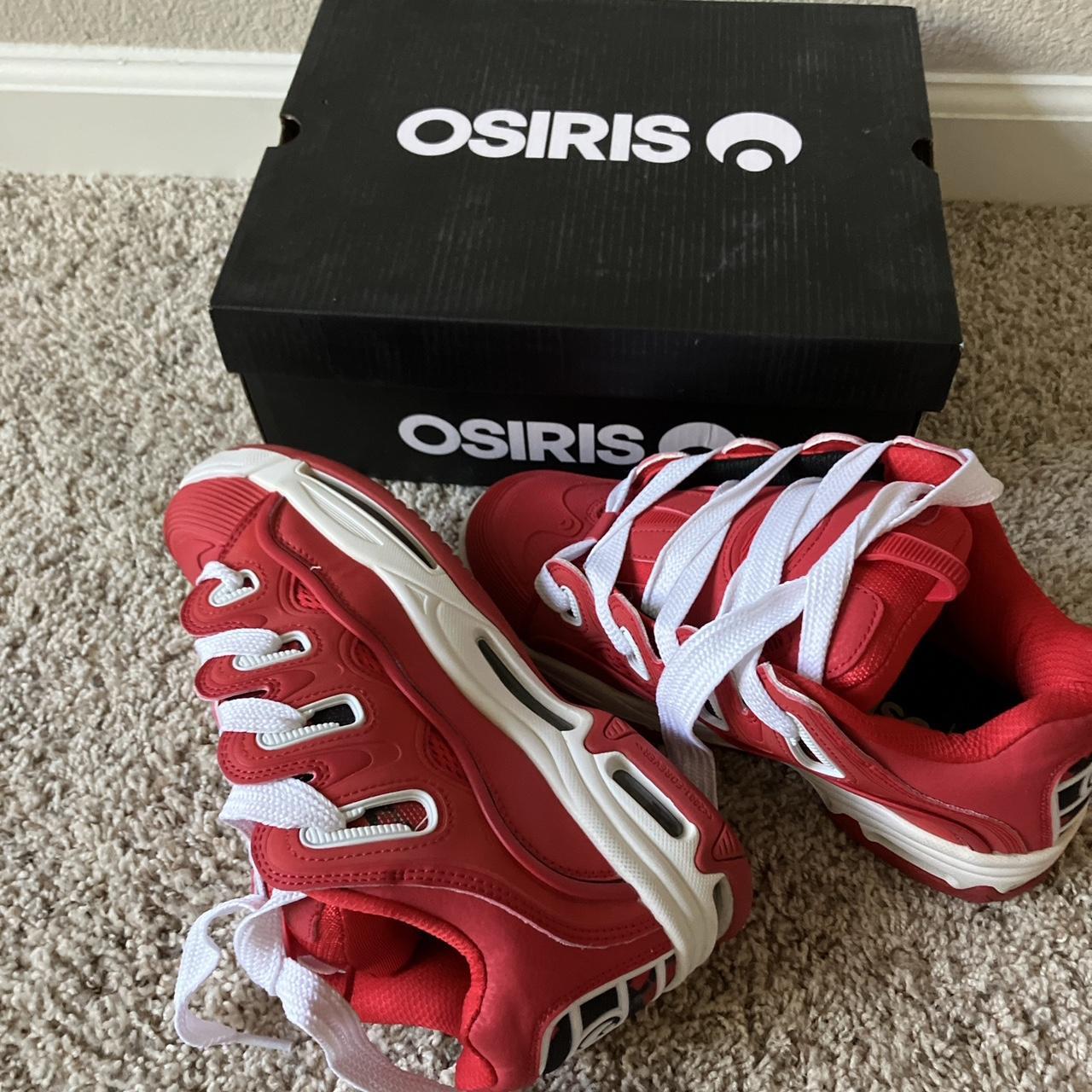 Osiris d3 red with white laces. Only worn a few... - Depop