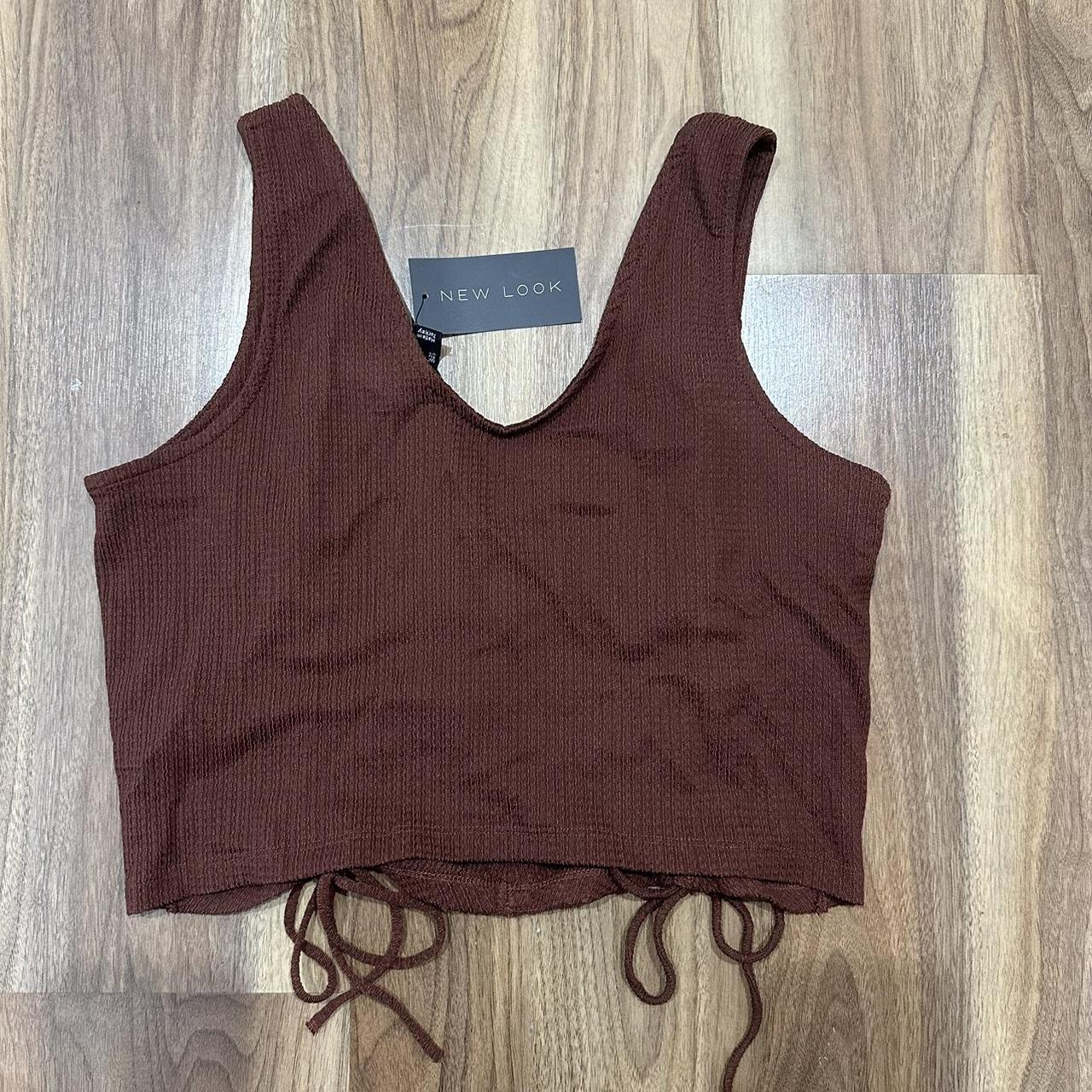 button through ruched front singlet vest in... - Depop
