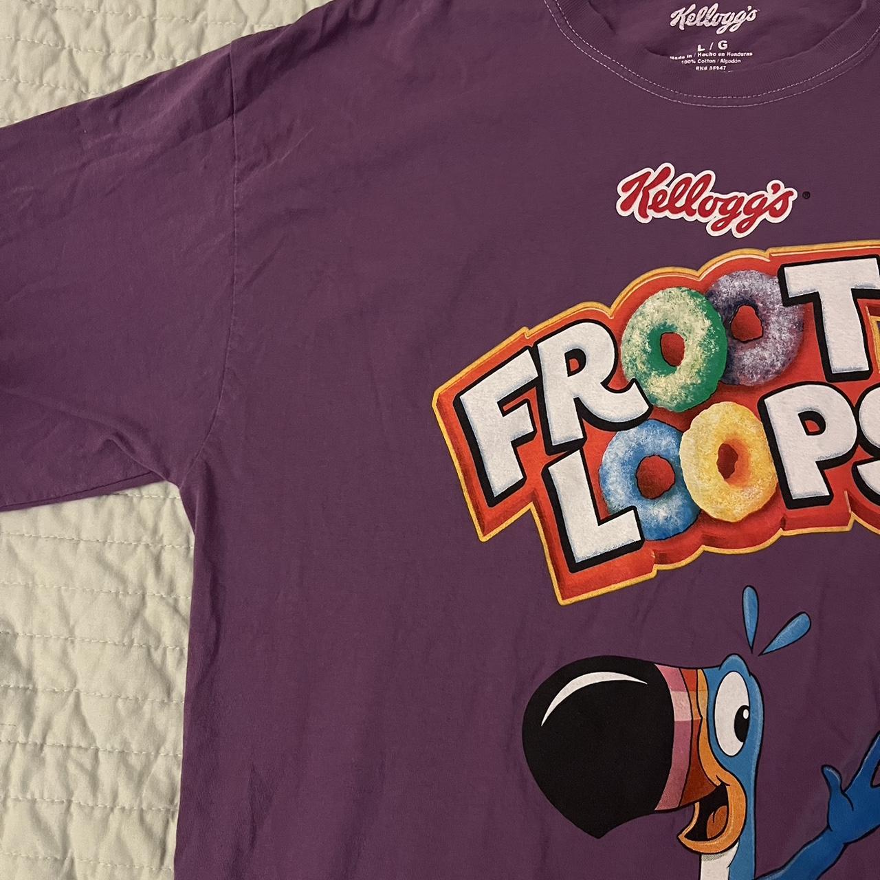 Comfy Kellogg's Froot Loops Long Sleeve Graphic Tee... - Depop