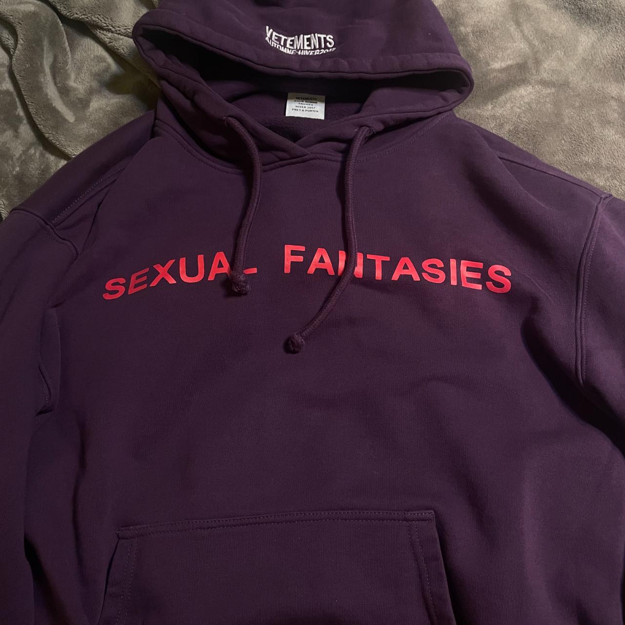 purple sexual fantasies vetement hoodie send offers... - Depop