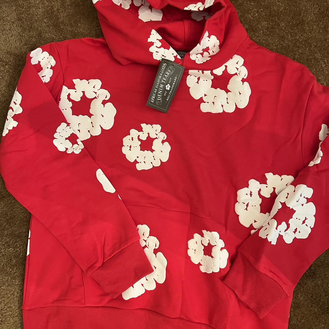 Denim Tears hoodie RED size Medium Cotton wreath... - Depop