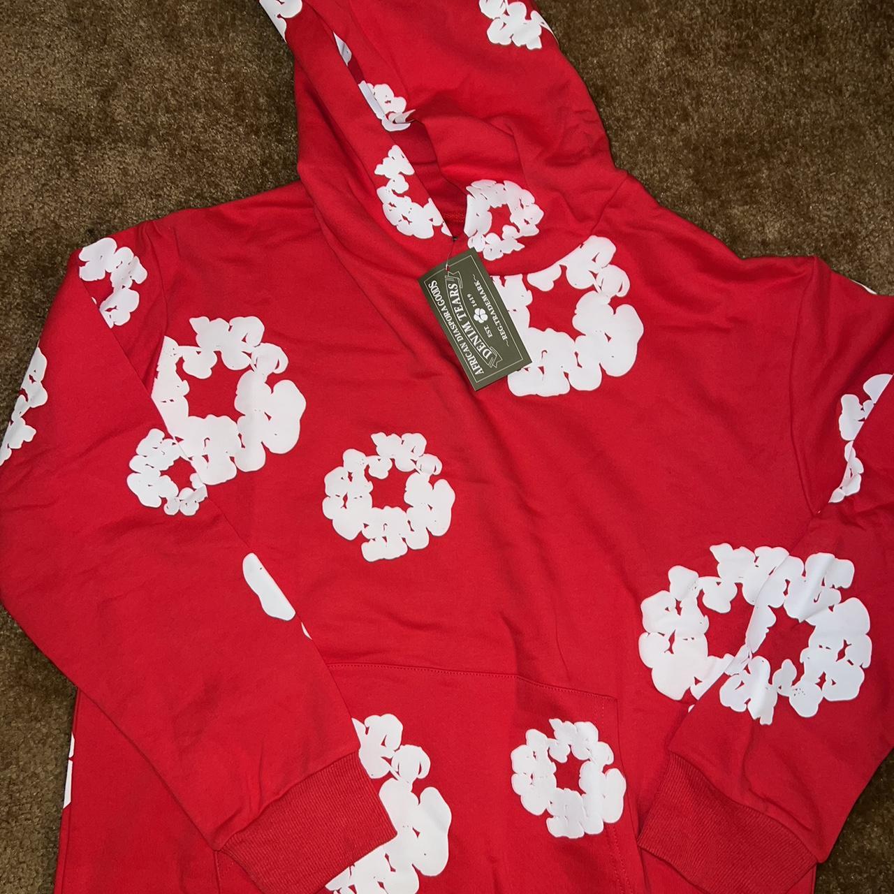 Denim Tears hoodie RED size Medium Cotton wreath... - Depop