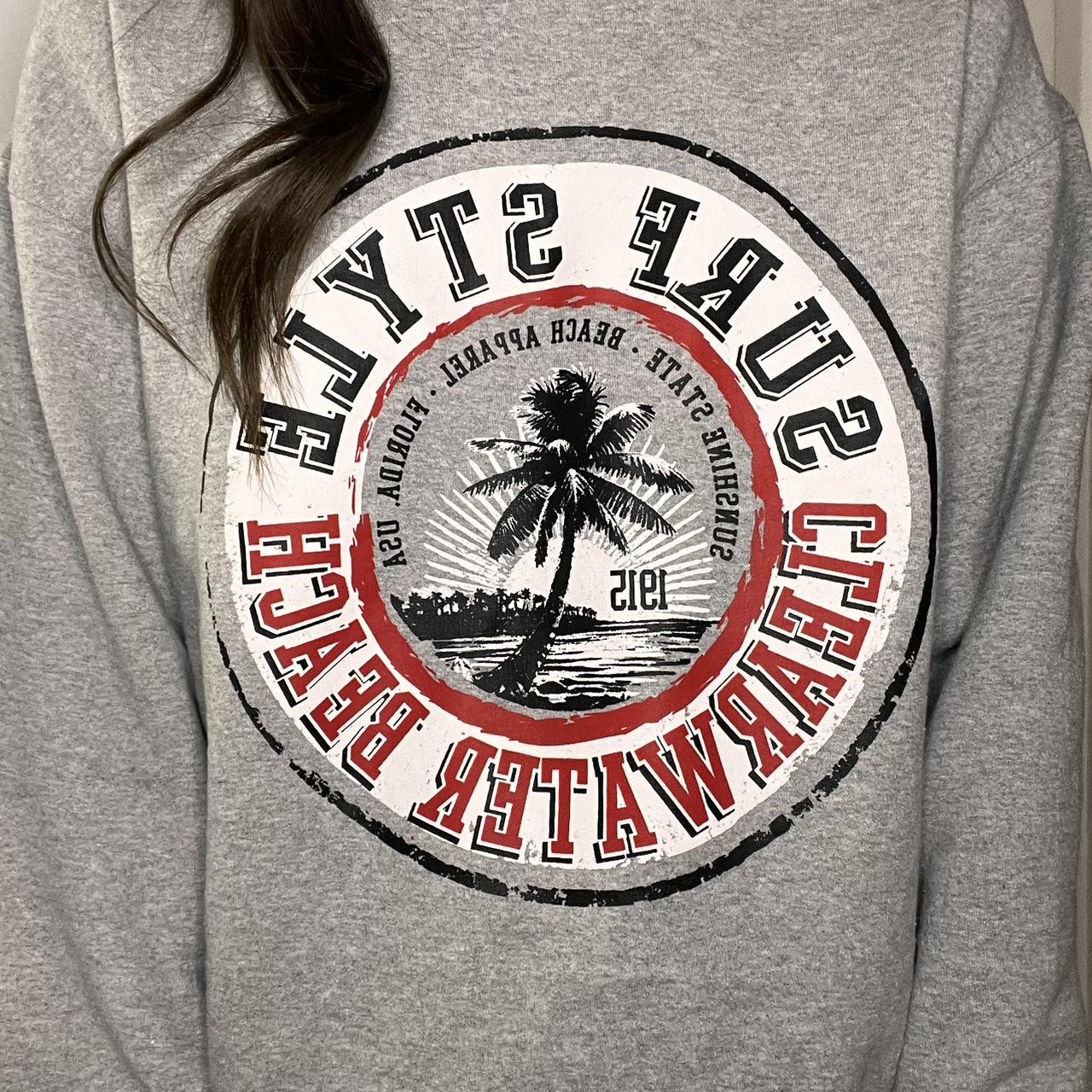 Surf Style Sweatshirt (Clearwater Beach) Grey Size... - Depop