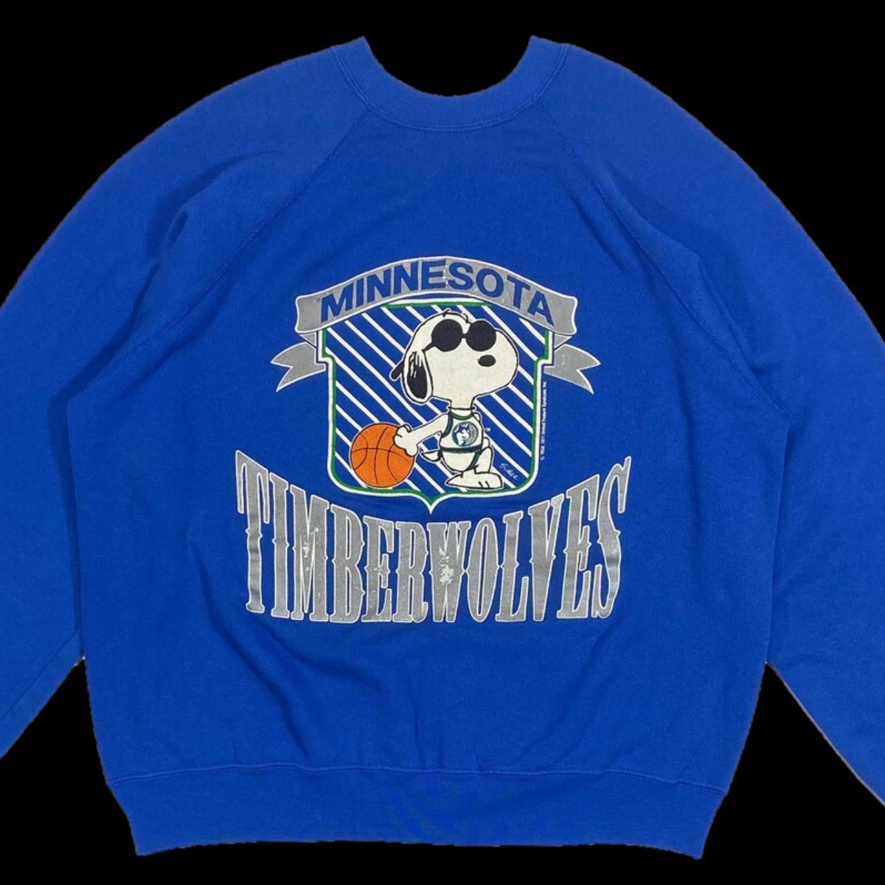 Retro Minnesota Timberwolve X SNOOPY Sweatshirt ,... - Depop