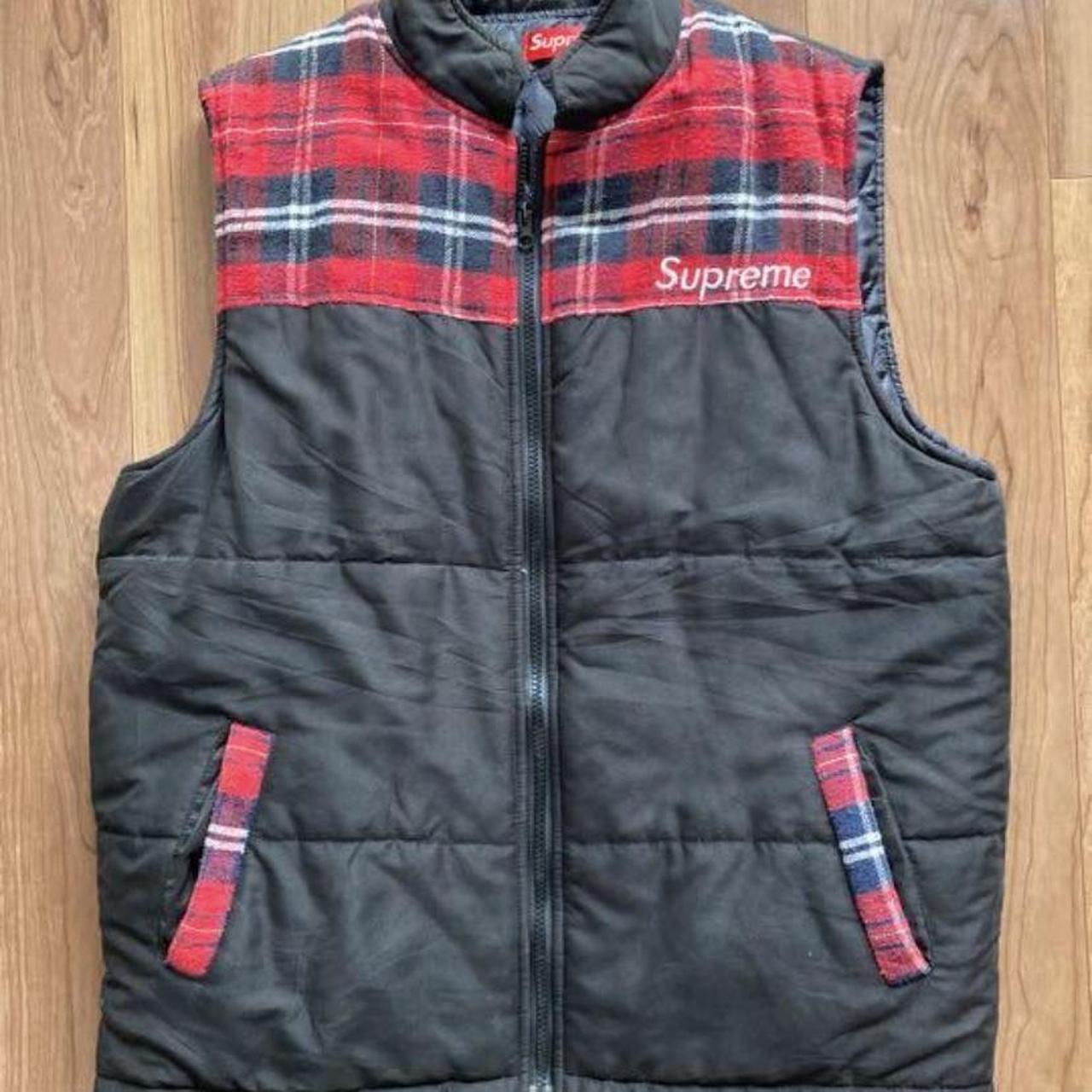 Supreme checkered gillet Size medium Very good... - Depop