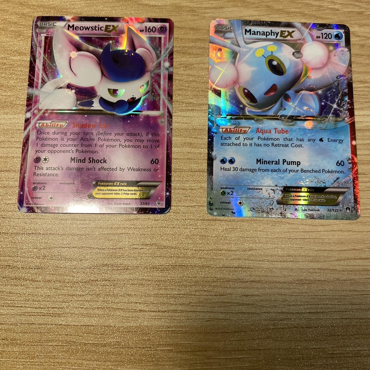 Manaphy Ex and Meowstix Ex -Pokemon Cards -Meowstic... - Depop