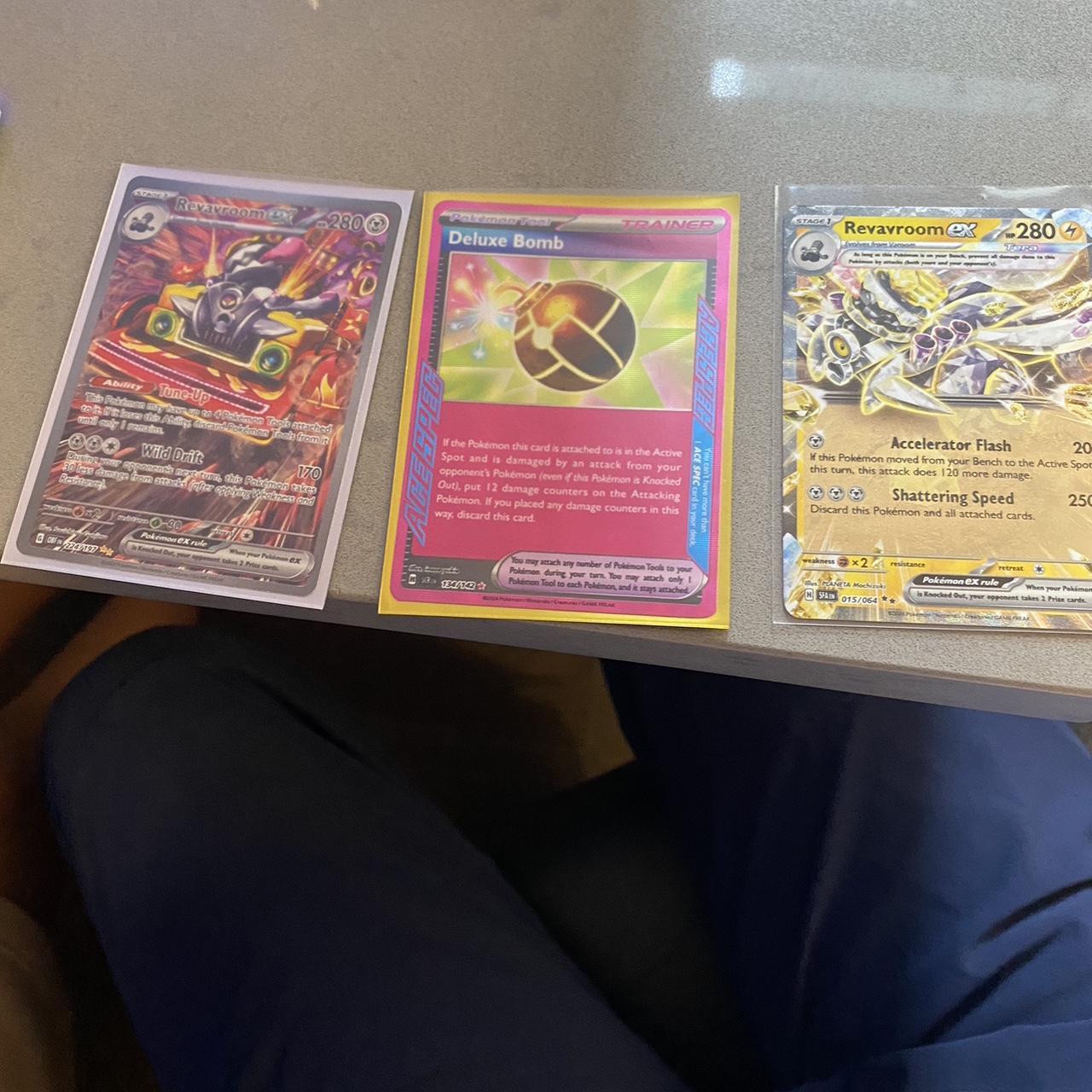 Three rare foil Pokémon cards, Revaroom ex FULL ART,... - Depop