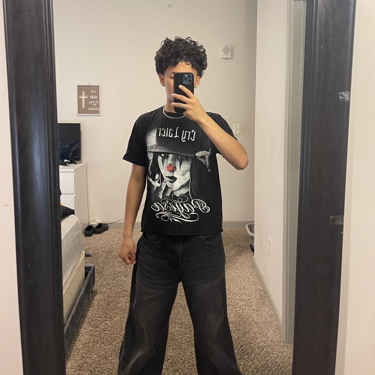 Cholo Design Cropped Men Black Shirt (Model is 5’8) - Depop