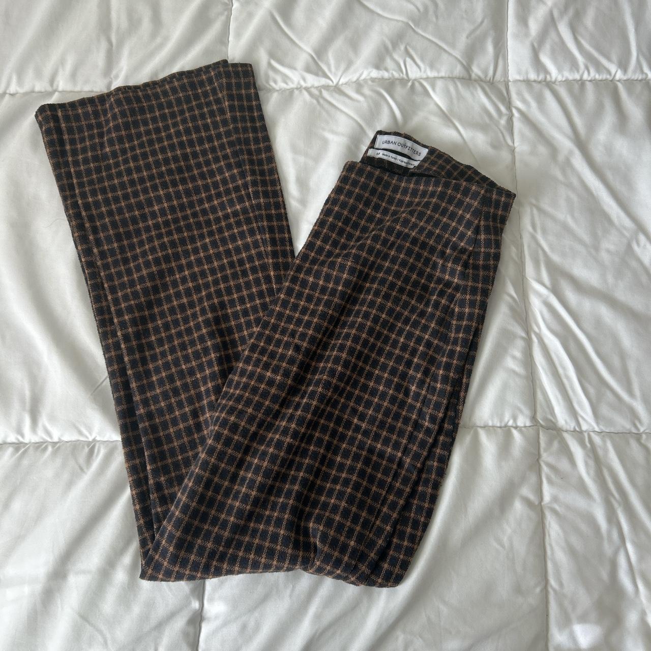 brown plaid urban outfitters pants - Depop